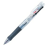 芯を中央のボタンで収納。折れにくいバインダークリップ採用。厚い物までシッカリ挟めるクリップ付。・多色ボールペン・油性・ボール径：0．7mm・軸色：透明・色数：2・インク色：油性／黒・赤・本体長：143mm