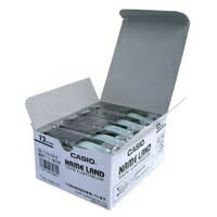 よく使うテープは簡易包装入りパックで。・ラベルライター（カシオ計算機）・「ネームランド」用テープカートリッジ・テープ幅：12mm・色：透明に黒文字・長さ：8m・1箱入数：5個（個別に袋入）・