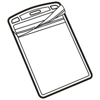 表面特殊加工で名札表面に傷などが付きにくい名札替ケースです。・種別：名刺型タテ・外形寸法：縦112×横66mm・中紙：縦90×横55mm・材質：オレフィン系樹脂・1パック入数：10枚