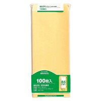 100枚入りの事務用封筒。・テープ無・規格：長2・入数：100枚・坪量：85g／・貼り合せ：センター・紙質：クラフト紙・