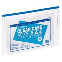 整理整とんや仕分けに一役買います。書類を項目ごとに分けたり、用途はいろいろ。中身の見える透明本体。・クリアケース・見出しなし・規格：A4−S・外形寸法：縦250×横350mm・内形寸法：縦230×横330mm・色：青・種別：マチ付
