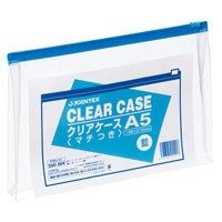 整理整とんや仕分けに一役買います。書類を項目ごとに分けたり、用途はいろいろ。中身の見える透明本体。・クリアケース・業務用パック・見出しなし・規格：A5−S・外形寸法：縦185×横255mm・内形寸法：縦165×横235mm・色：青
