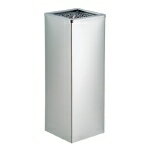 無駄のないベーシックなデザインの角型灰皿／ステンレス製。高級感のあるスタイリッシュなシルバー色、タフで美しいステンレスのボディ。さまざまな場所に合わせやすいシンプルなスモーキングスタンドです。・容量：2．1リットル・カラー：シルバー・材質：...