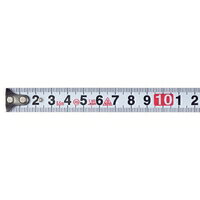 ON−OFFタイプのストッパー付き。・巻尺・0点補正移動爪・ストラップ付・ロック式・長さ：2m・幅13mm×2m・材質：テープSK材、ケース＝ABS樹脂