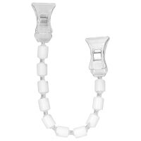 角度とカーブを自由に調節できます。デスクのメモクリップに便利です。・POP用品・クリップ式・材質：クリップ＝スチロール樹脂、ジョイント＝ポリアセタール樹脂・色：白・規格：10連結（長236×幅22mm）