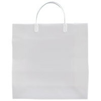 ポリエチレン製なので、水に濡れても破れない！封ができるハッピータック付。・手提げ袋・ポリエチレン製バッグ・色：白・サイズ：幅320×高320×マチ120mm・1パック入数：10枚・材質：ポリエチレン・取っ手：ハッピータック