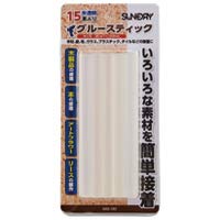 いろいろな素材をかんたん接着。木材、紙、ガラス、プラスチック、タイルなどの接着に。・工具・グルーガン・種別：スティック・仕様：グルースティック15本入・