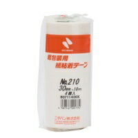 手切れ性がよく、再はく離性に優れた紙粘着テープです。・幅30mm×長18m・入り数：4・材質：テープ部／和紙、粘着剤／アクリル系粘着剤