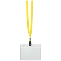 用途・使用シーンによって色分けできる、豊富な色展開。自分に合ったひもの長さに調節が可能です。・中紙：縦55×横90mm・色：黄・ひもの長さ：約90cm・ひもの幅：約10mm・適合中紙寸法：縦56×横91mm・材質：ひも＝PET樹脂、クリップ...