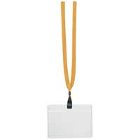 用途・使用シーンによって色分けできる、豊富な色展開。自分に合ったひもの長さに調節が可能です。・中紙：縦55×横90mm・色：オレンジ・ひもの長さ：約90cm・ひもの幅：約10mm・適合中紙寸法：縦56×横91mm・材質：ひも＝PET樹脂、ク...