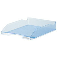 スタンダードタイプは使いやすい高さの標準トレー。・デスクトレー・タテ型A4・規格：スタンダード・幅255×奥347×高65mm・色：アイスブルー・有効内寸：幅242×奥333×高58mm・材質：高密度ポリスチレン