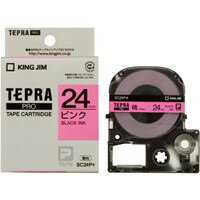 テプラPROテープ SC24P 桃に黒文字 24mm・