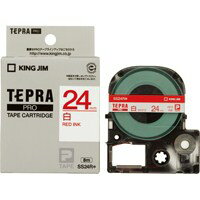 テプラPROテープ SS24R 白に赤文字 24mm・