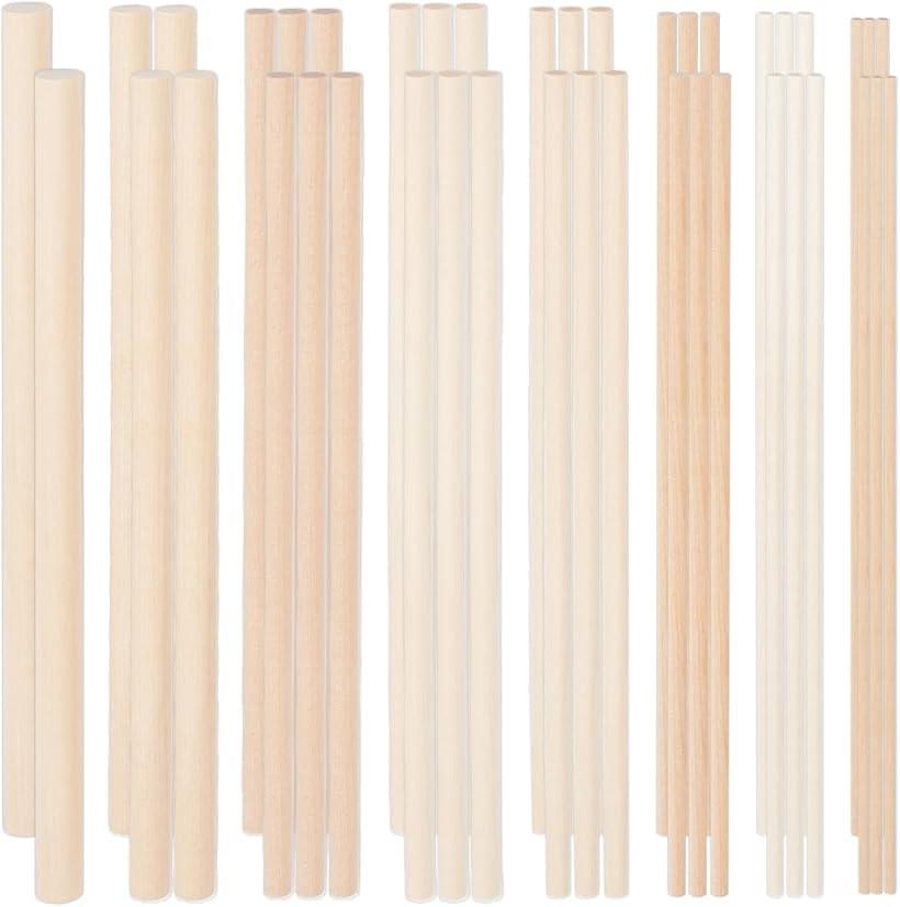 商品コード2b9y09fvys商品名42本 丸棒材 3/4/5/6/7/8/10/12mm 長さ250mm 8サイズ 木製 木材 木棒 スティック棒 クラフト モデリング ハンドメイド ホビー用 手作り DIY工具 手芸用 DIYモデルブラ...