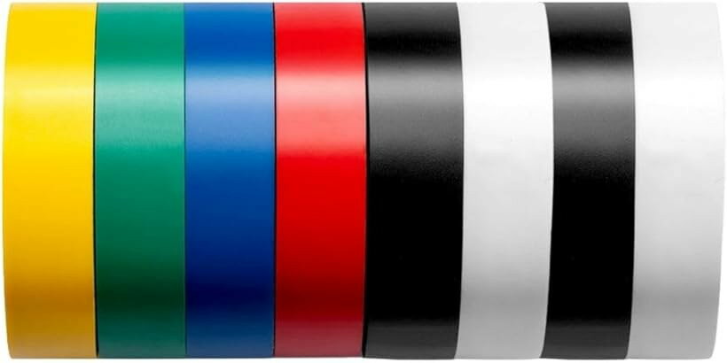 商品コード2bjpdrjvvs商品名ビニールテープ 絶縁 6色 防水 粘着 補修 配線 耐熱 工作 赤青黄色 黒 白 緑 8個セットブランドI'm so happyサイズ等長さ：1巻10m、幅：16mm「配線整理から絶縁保護まで」電子機器の...