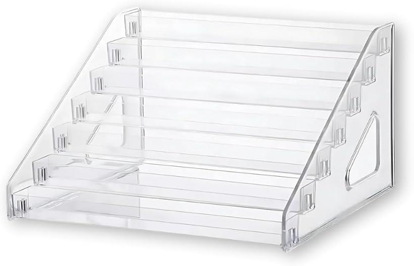商品コード2bu5fqyo9s商品名コスメ収納 フィギュア 棚 ディスプレイ スタンド アクリル ケース ラック 台座 作品 収納 展示 陳列 7段 大容量ブランドJUSTVELカラークリア「7段構造の大容量アクリルディスプレイスタンド」ク...