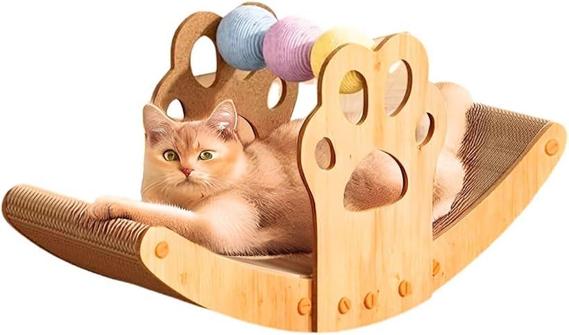 商品コード2buc3ltd23商品名猫 爪とぎ つめとぎ 爪研ぎ 段ボール ベッド ネコ ねこ キャット ハウス おもちゃ バリバリ 59x25x27cm ボール付ブランドCIWSカラーブラウンサイズ等59x25x27cm「揺れる段ボール製...