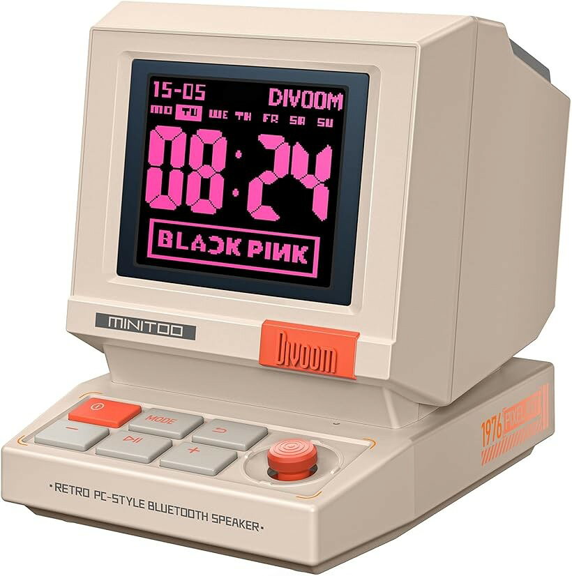 商品コード2buc32gdyk商品名Minitoo ワイヤレススピーカー 革新なデザイン 音質高 強化された低音 小型多機能一体:時計/歌詞/フォト再生/ピクセルアート/emoji表示アプリ連携ブランドDivoomカラーバニラホワイト（マッ...