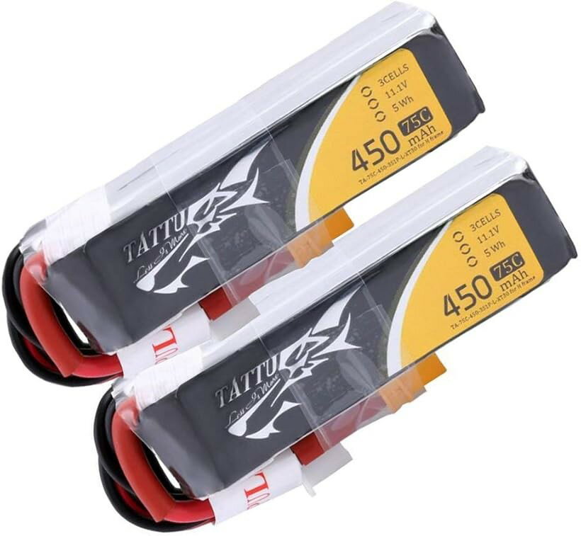 商品コード2b6ynkfcd3商品名3セルTattu 450mAh 75C 3S1P 11.1V Lipoバッテリー XT30プラグ マイクロFPVドローン用2個セットブランドLudusGear(ルーダスギア)信頼性が高く世界的に人気なTa...