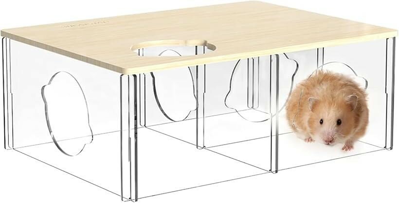 商品コード2brfpkc31o商品名ハムスター ハウス 家 三室 底板なし 遊び場 ケージ 小動物 隠れ家 取り付け 簡単ブランドMOODY HOUSEカラークリア1個「ハムスターの隠れ家と遊び場を、ひとつにまとめて」通り抜け穴付きの設計で...