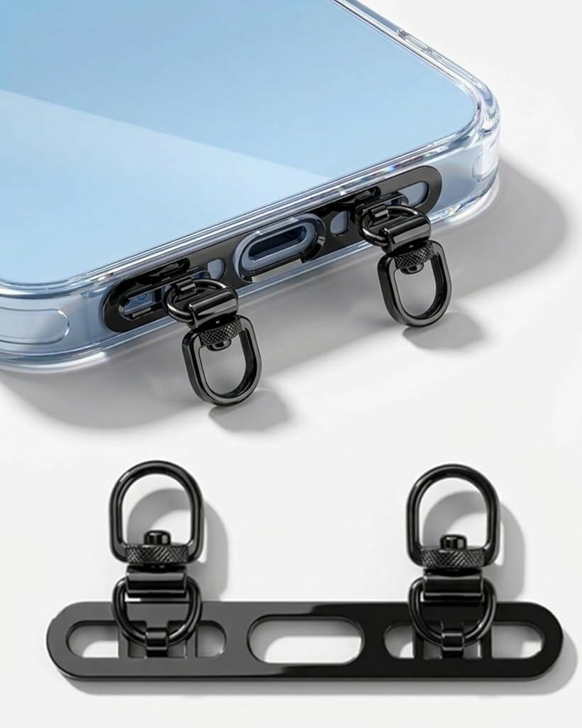 バリエーションコード : 2br11hswo4商品コード2br1wlldd2商品名360°回転でストレスフリーな充電対応設計 スマホ ストラップホルダー 2口 ステンレス 捻じれない 極薄0.4mm 充電影響なし 落下紛失防止ブランドEMA...