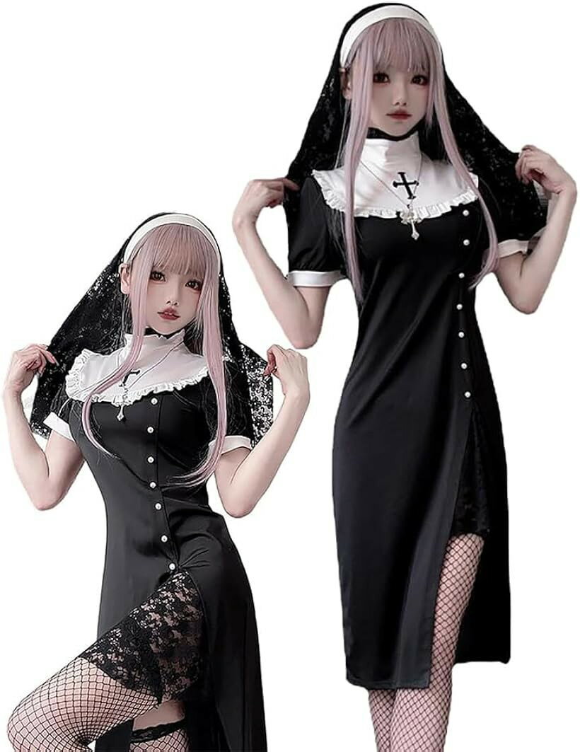 バリエーションコード : 2b9x1rqky0商品コード2b9x1jlyy5商品名セクシー 修道女 コスチューム ハロウィン 衣装 仮装 シスター コスプレ 3点セットブランドCedarEight(シダーエイト)カラーブラックサイズ等L今年...