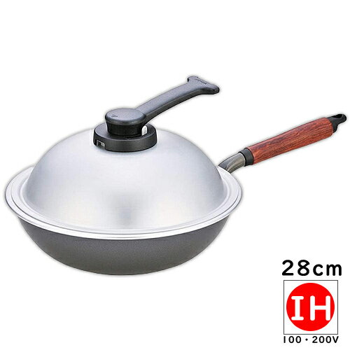 ■本　体:アルミニウム合金（マグネシウム合金） ■内　面:テフロン(TM)プラチナプラス加工 ■外　面:セラミック耐熱塗装 ■底　面:鉄・アルミニウム溶射　はり底（200V-IH対応） ■熱　源:IH対応 ■取っ手:天然木 ■蓋・トレー：ア...