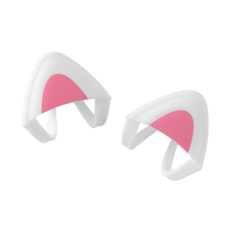 kwmobile 2x Overear Headphone対応 猫耳ヘッドホン - アタッチメント 後付け シリコン 幅2.5-3.8cmまで 白色/ダークピンクキュートな装飾: このシリコーン製猫耳アタッチメントをヘッドフォンやゲーミング...