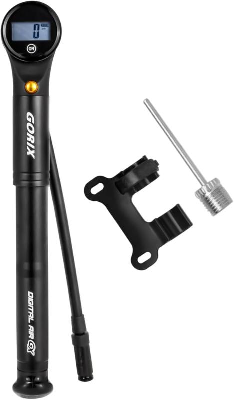 GORIX(ゴリックス) 携帯ポンプ 自転車 空気入れ 高圧 320pis デジタルゲージ付き 空気圧計 仏式 米式対応 ボールニードル付属 ロードバイク ミニポンプ (GX-MPE320) 軽量 クロスバイク MTB 携帯空気【商品内容】...