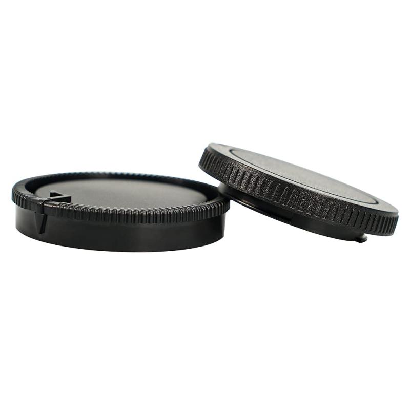 Camera Body Cap and Lens Cap Protector Cover Set for Sony A Mount DSLR Camera and LensPlastic Black