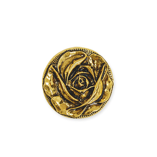 ●素材：ABS樹脂●サイズ：直径 約23mm×厚み 約5mm（足含むと約10mm）【商品の詳細】半立体バラのモチーフボタンです。素材がABS樹脂ですので、メタルボタン特有の重さも解消された実用的なボタンです。【ご注文前に必ずお読み下さい】・...