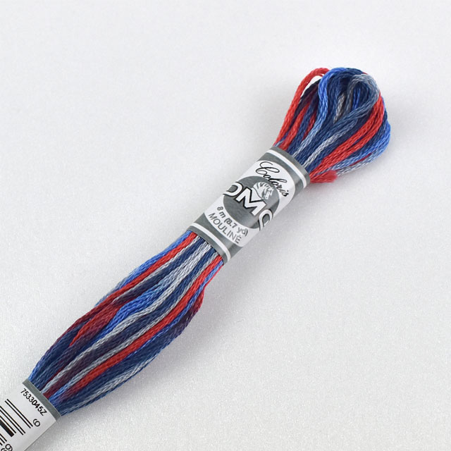 商品画像はサンプル画像のため、実物と色が異なります。目安としてご参照くださいませ。必ず色番号をご確認の上お買い求めください。●素材：綿100％●容量：長さ約8m、6本撚り●太さ：25番【商品の特徴】4色がひとつの糸につながったマルチカラーの...