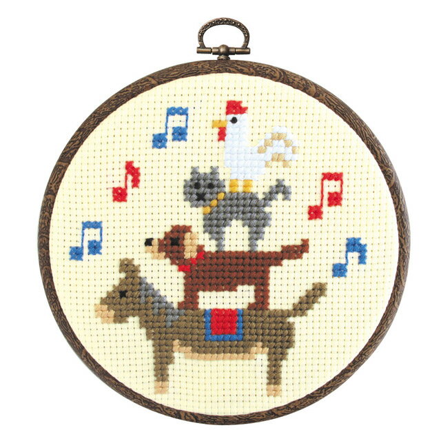 ●セット内容：25番刺繍糸、No.3000布（ジャバクロス中目）、クロス針、おしゃれフープ（額）、カラー図案付き説明書●フープ（額）サイズ：内径約15.5cm●制作所要時間の目安：約4〜5時間程度【商品の特徴】糸を×の形にクロスするように刺...