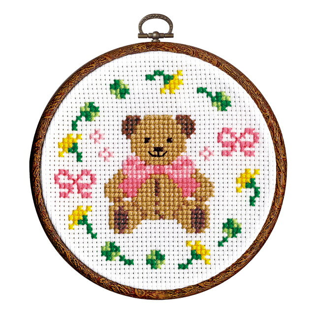 ●セット内容：25番刺繍糸、No.3000布（ジャバクロス中目）、クロス針、おしゃれフープ（額）、カラー図案付き説明書●フープ（額）サイズ：内径約15.5cm●制作所要時間の目安：約4〜5時間程度【商品の特徴】糸を×の形にクロスするように刺...