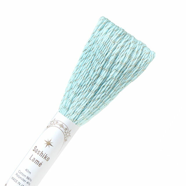 ●素材：綿96％、ポリエステル4％●容量：1かせ（約40m）【商品の特徴】いつもの刺し子とは少し違った特別な作品を作りたい、そんなあなたへ贈る刺し子糸「Sashiko Lame」。ひと目刺すごとに輝きが現れるような上品なラメ糸で、伝統柄はも...