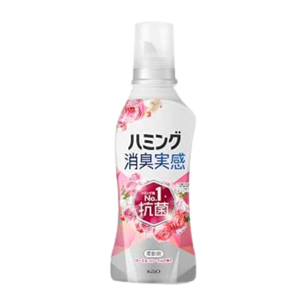 商品情報■　商品説明ハミング消臭実感 ローズ＆フローラルの香り 本体510mL 数量：1本（1本あたり510mL） 品名：柔軟仕上げ剤 成分：界面活性剤（エステル型ジアルキルアンモニウム塩）、安定化剤、香料 JANコード（単品）：49013...