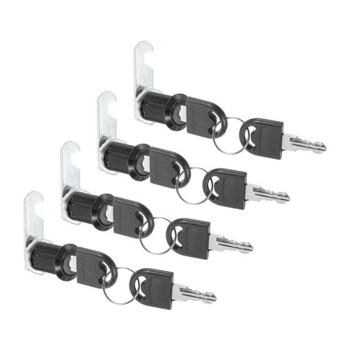 取付穴径:18 mm / 0.70";最大パネル厚:27 mm / 1.06";シリンダーセクション:18 x 16mm / 0.71" x 0.63"(長さx幅);ロックトング:47 mm / 1.85";梱包リスト:引き出しロック4個と...