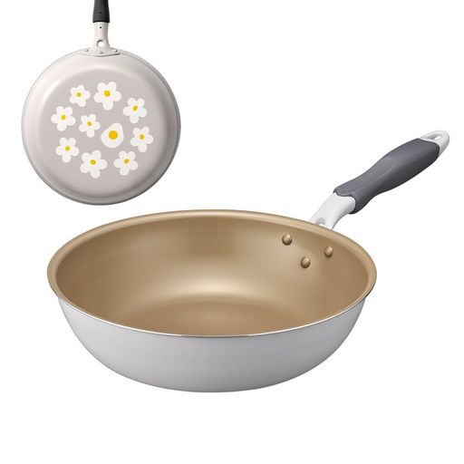 オムレツ ずっと使いたくなるevercook。15周年限定デザインのフライパンです。evercookのフライパンの中から人気のサイズやセットをセレクトし、白いお花をモチーフに北欧雑貨やナチュラルインテリアを思わせる、温かみのある雰囲気のフラ...