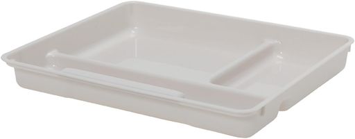 本体サイズ:W29.6xD27.0xH3.9cm 本体重量:164g 材質:ポリプロピレン(PP) 生産国:日本 「eラック」と組み合わせが可能で、ラック内やデッドスペースを有効活用できる小物整理トレー。