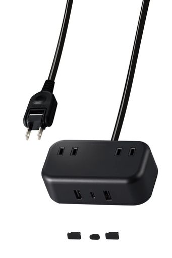 2つの差込口と1つのUSB Type-C(TM)(USB-C(TM))ポート、2つのUSB-Aポートを備えたUSBタップです。USBの最大出力は32Wで、別途充電器などを用意することなく複数台同時充電ができます。また、USB Power D...