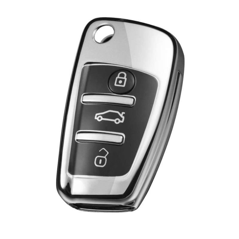 OATSBASF アウディ キーケース AUDI 専用 スマートキーケース 高級 TPU 汚れ 滑り傷 防止 A1 A3 Q2 Q3 R8 S3 S6 TT 専用 スタイリッシュ スマートリモコン キーカバー アウディ キーホルダー