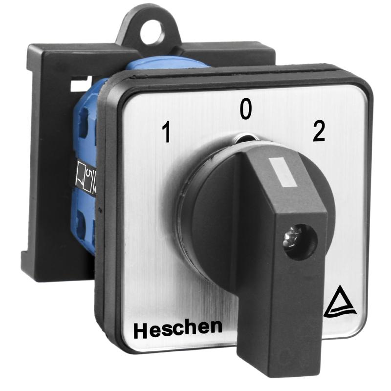 Heschen ユニバーサルロータリーカムセレクタチェンジオーバースイッチ, SZW26-20/D202.2D, マスタースイッチ外装ボックスLW28-20/4付き, 660V 20A, ON-OFF-ON, 3ポジション2フェーズ8ターミ...