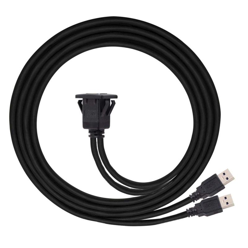 Cablecc 1 メートル防水 USB 3.0 延長 USB2.0 ラッチ マウント車 AUX ケーブル ダッシュボード パネル用