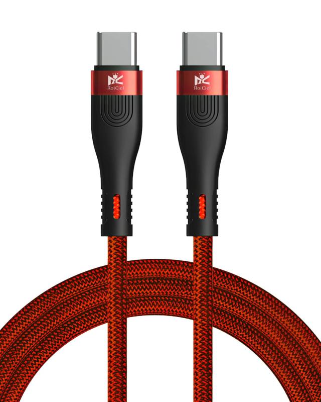 RoiCiel （ディアルズシーリズ）USB-C to USB-C ケーブル PD対応100W/6A急速充電/480Mbpsデータ通信 Type-C機種対応 E-Marker 断線防止 アンドロイド スマホ その他USB-C機器対応