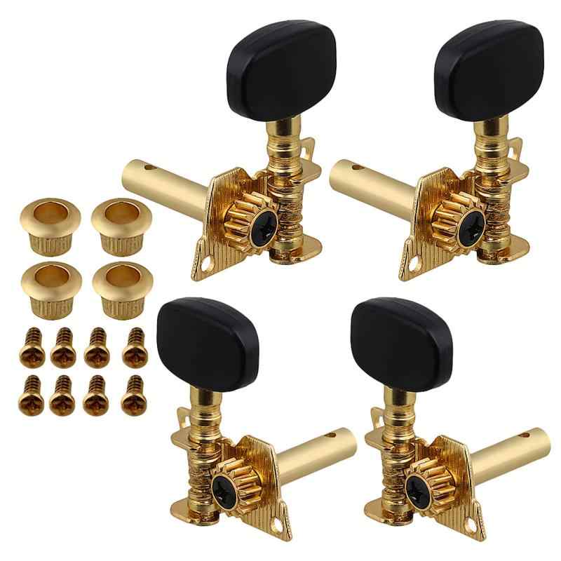 Yibuy Gold-plated 2R2Lチューニングペグマシーン・ヘッドチューナーForウクレレ4弦ギターウクレレ4弦ギター用フィッティング8取り付けネジ付き