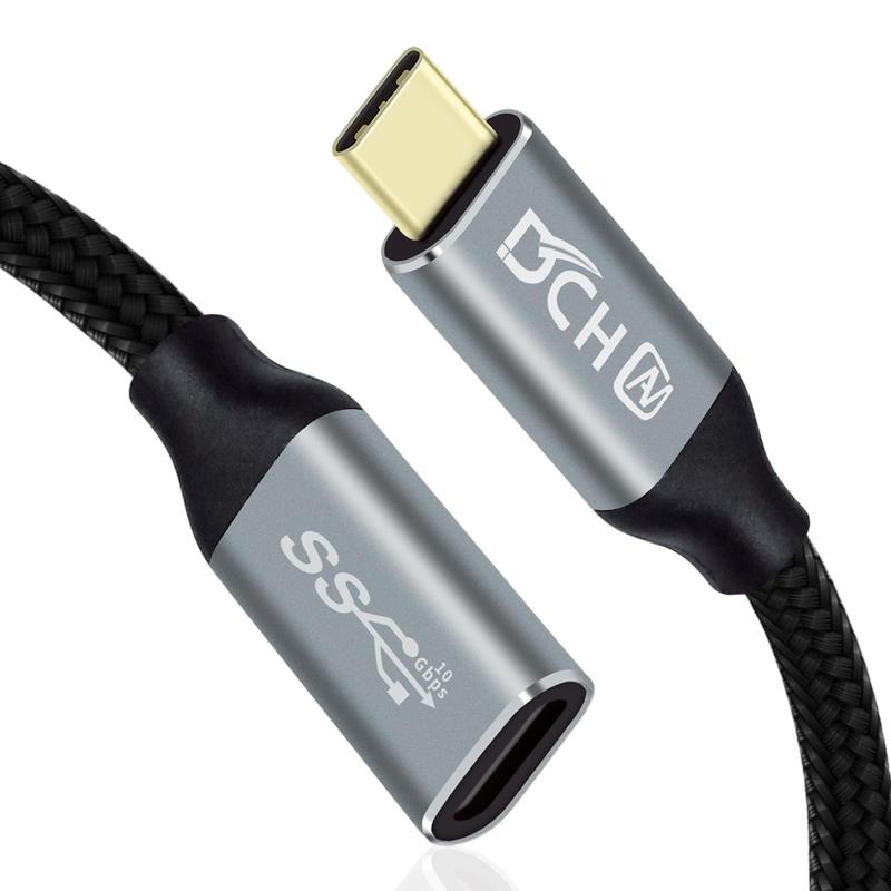 DCHAV USB Type-C 延長 ケーブル PD 100W 20V 5A 超急速充電 4K 60Hz 映像出力 USB C メス USB C オス 変換 エクスタンダー USB3.1 Gen2 10Gbps 高速データ転送 ナイロン編...