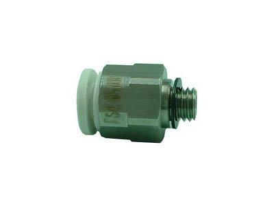 チヨダ ファイブSUSメイルコネクタ 白 4mm・M5X0.8 FS4M5MW適合チューブ外径D（mm）:4接続口径:M5×0.8使用流体:空気、水流体温度:-5～60℃（空気）、5～40℃（水）使用圧力:1MPa（空気）、0.3MPa（水）