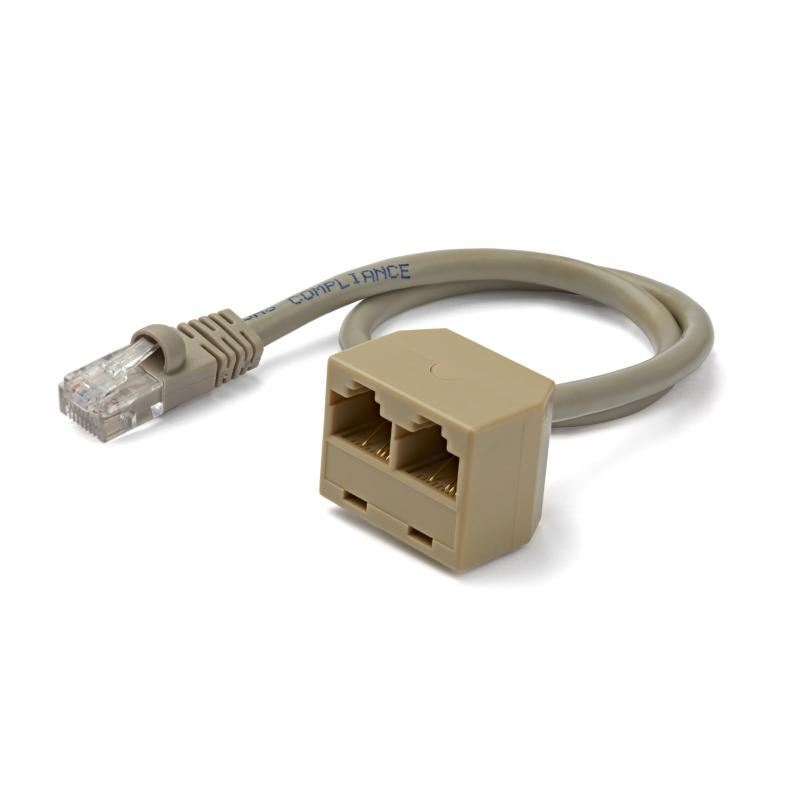 StarTech.com RJ45モジュラー分岐スプリッタ LANケーブル分配二股アダプタ 1x RJ45 オス - 2x RJ45 メス RJ45SPLITTERRJ45スプリッター：ケーブルを追加せず、1本の8極ネットワーク接続から2本...