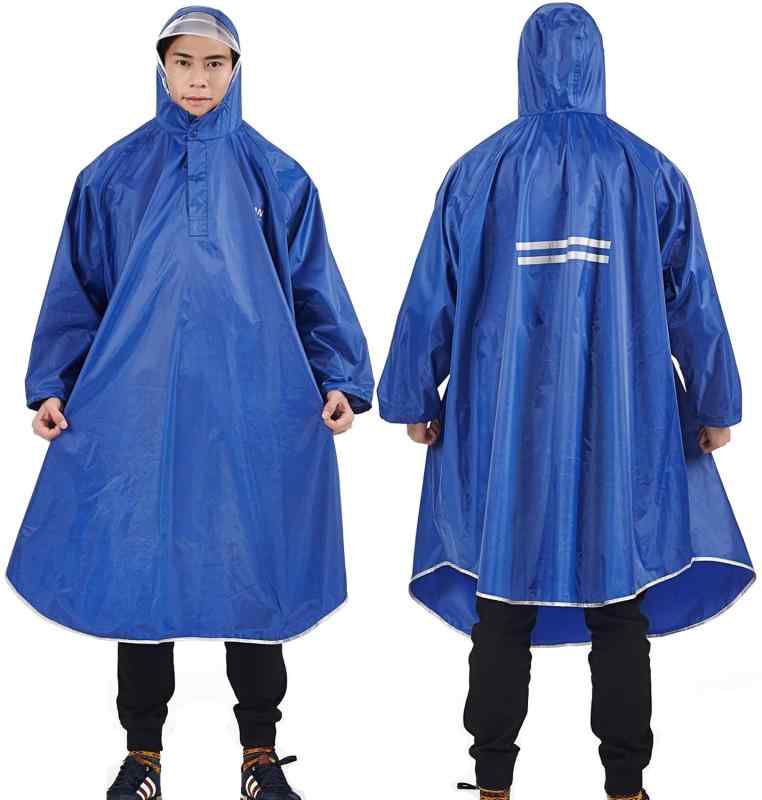 QIAN レインコート レインポンチョ 男女兼用 メンズ レディース 自転車 原付に はっ水雨具 軽量 通学 通勤 防污 防风 収納袋付き
