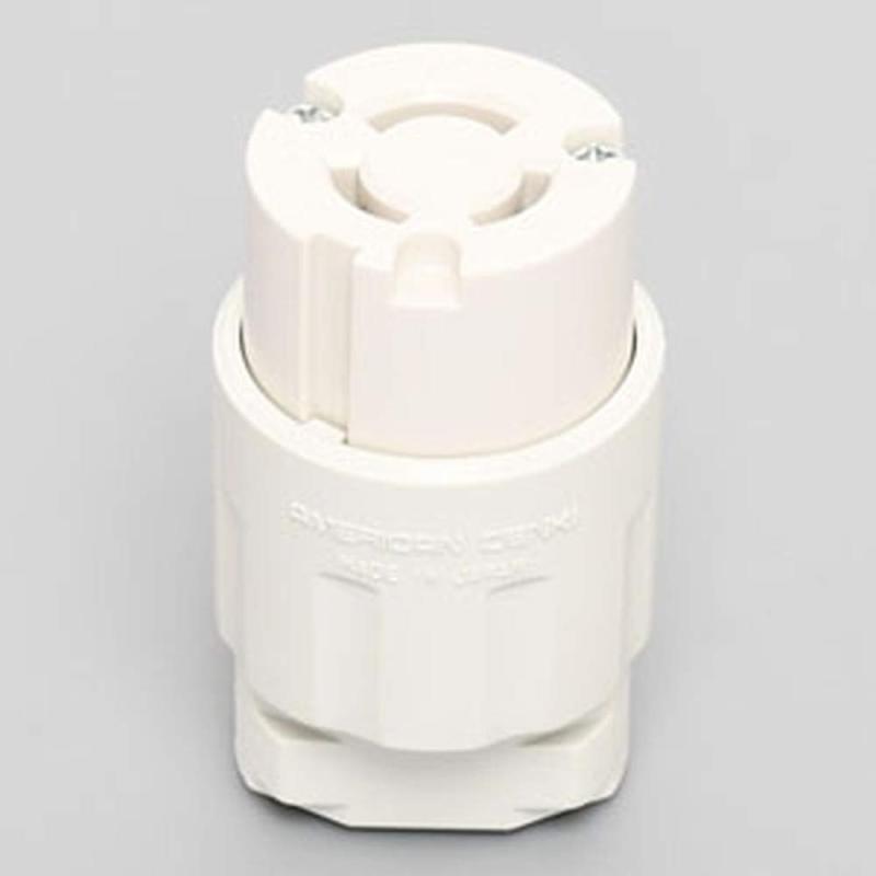 アメリカン電機 コネクタボディ15A 引掛形 3114N-IV定格:接地形・2P・125V色:白仕様:ナイロンカバー適用製品(プラグ):3112N・3112R・R52-L適用製品(フランジインレット):3115N